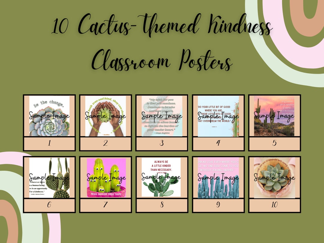 10 Cactus-themed Digital Download Kindness Classroom Posters - Etsy