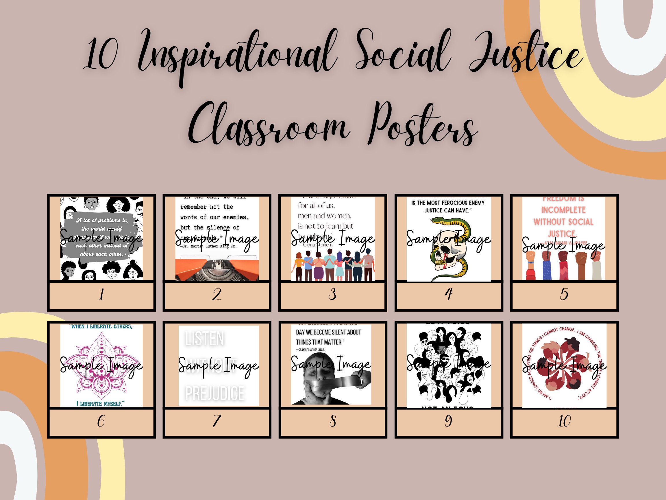 10 Inspirational Social Justice Digital Download Classroom Posters ...
