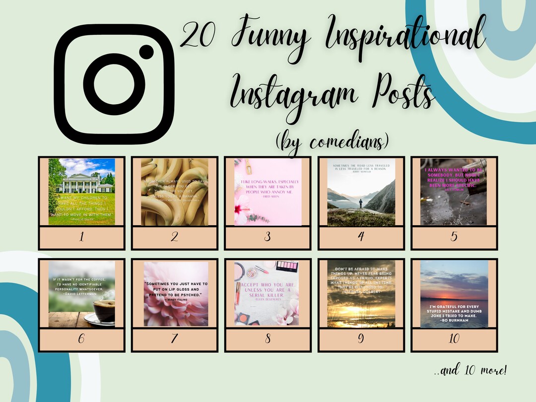 20 Funny Inspirational Instagram Posts - Etsy
