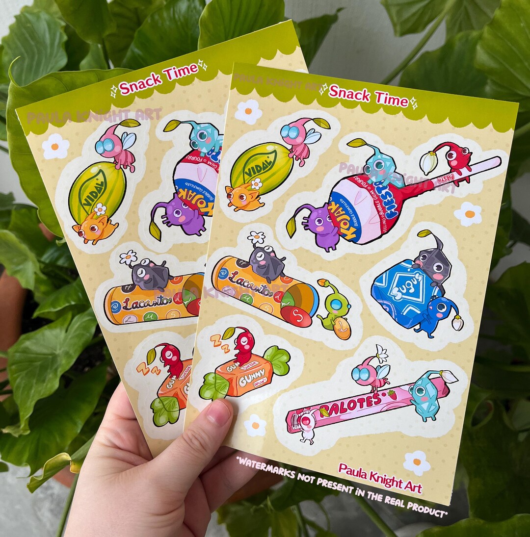 Pikmin With Candy Sticker Sheet A5 - Etsy
