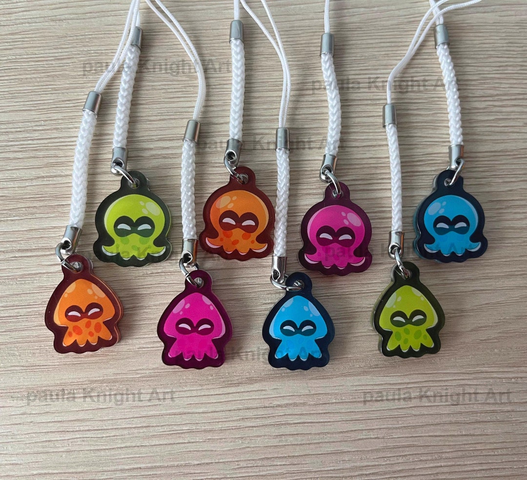 Splatoon Squid & Octo Phone Charms Keychains 2'5cm 1 - Etsy