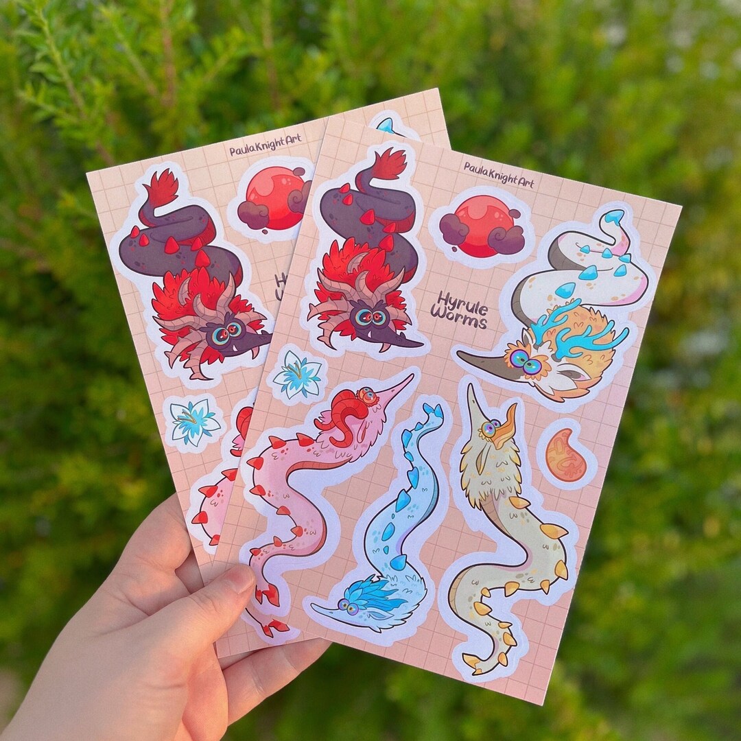 Hyrule Worms Zelda Sticker Sheet A5 - Etsy