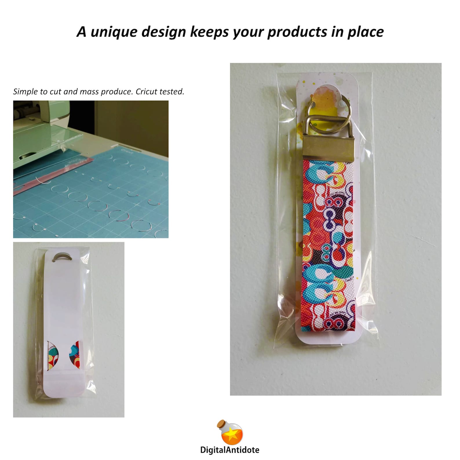 Keyring Fob Display Card SVG Template, Keychain Key Ring Wristlet Card ...