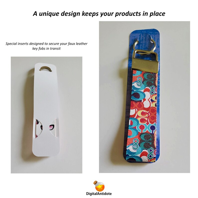 Keyring Fob Display Card SVG Template Keychain Key Ring | Etsy UK