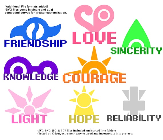 Digimon Anime Digidestined Crest: Courage Friendship Love - Etsy UK
