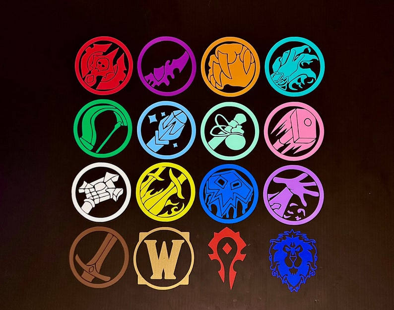 World Of Warcraft Class Icon Decal Sticker 3 New Etsy