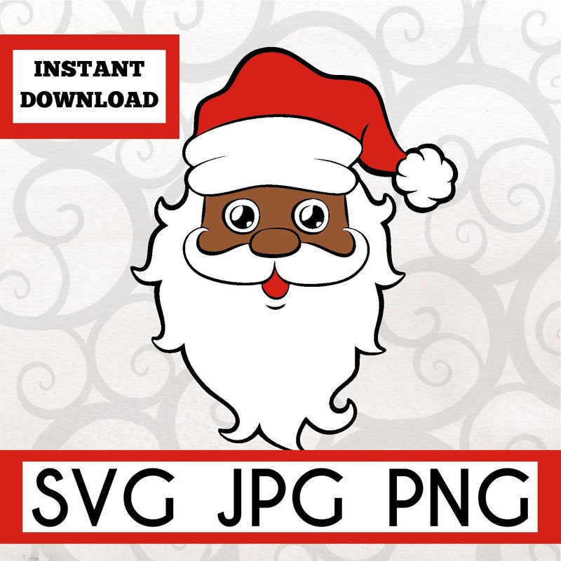 Black Santa Svg - Etsy