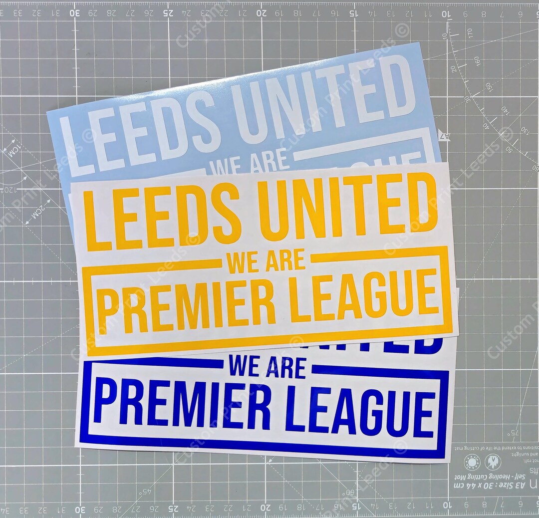 X1 Leeds Premier League Sticker Decal, 2 Sizes Available Mot/lufc/leeds ...