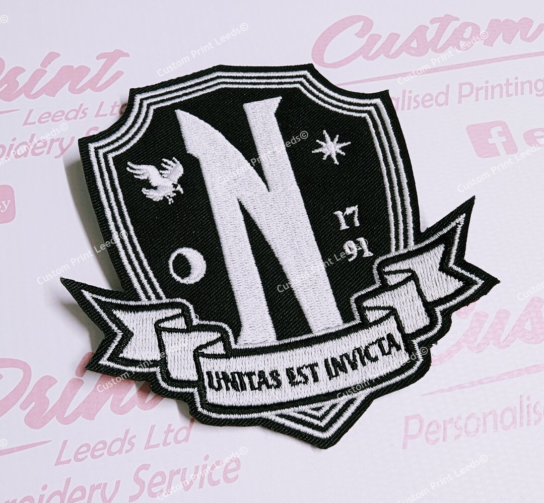 Embroidered Nevermore School Patch for Wednesday Addams - Etsy UK