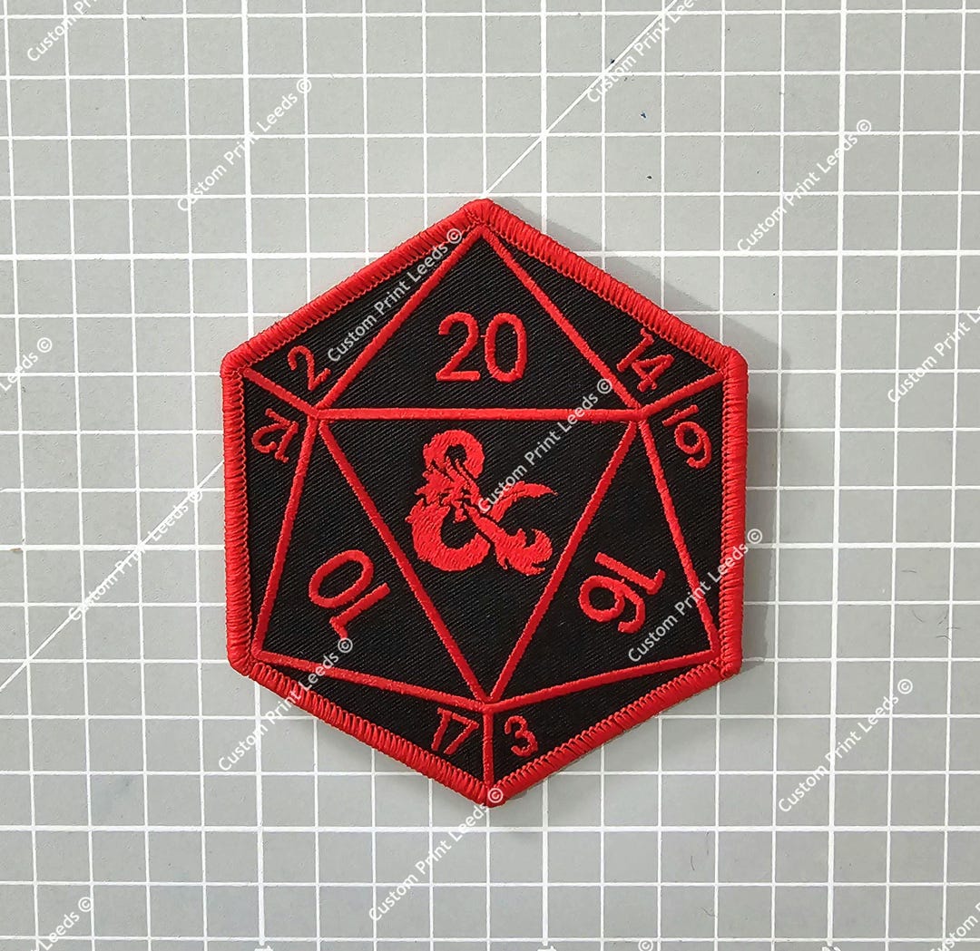 Dungeons & Dragons 3.5 Inch Dice Embroidered Patch - Dnd, 80's Retro ...