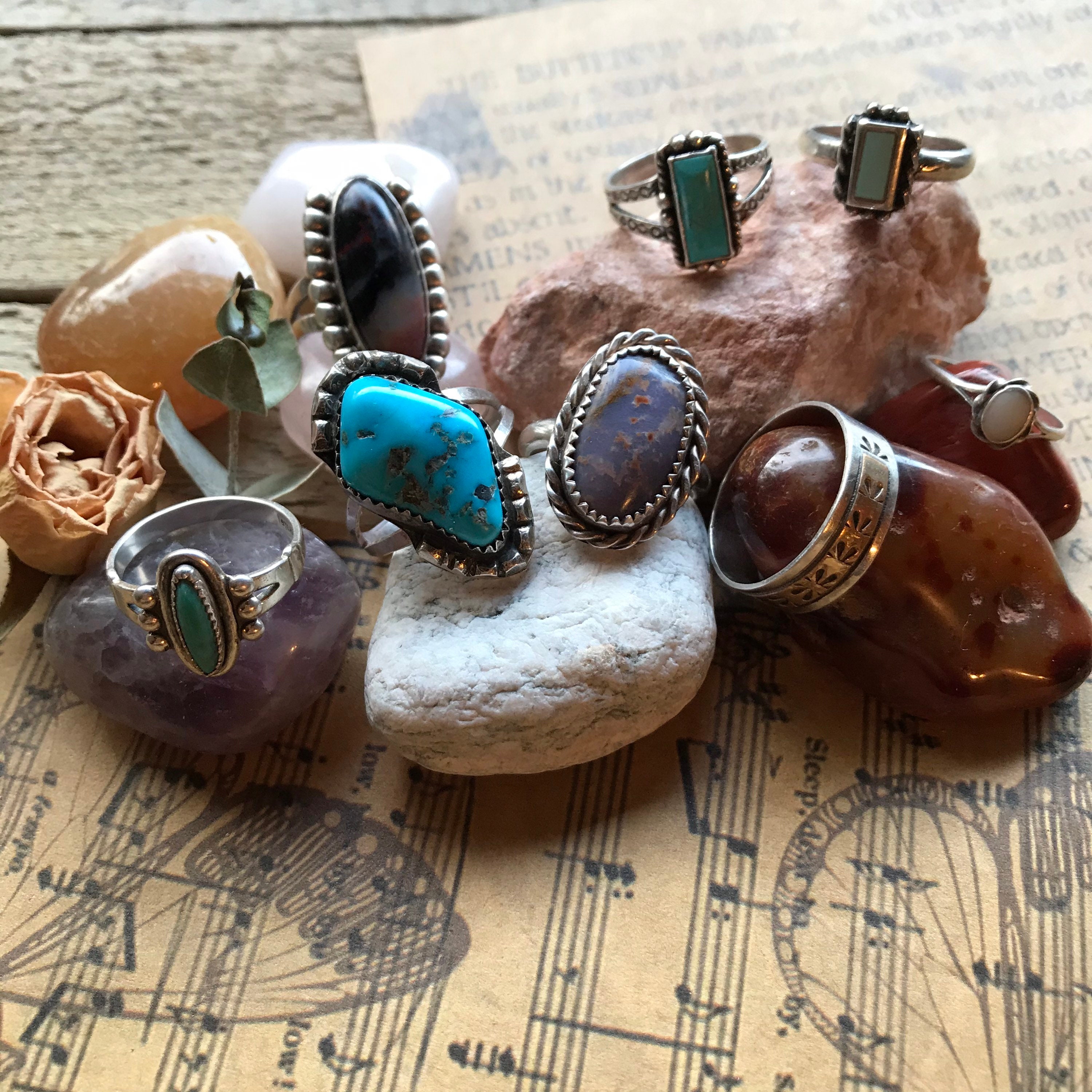 Vintage Native American Sterling Silver Rings - Etsy