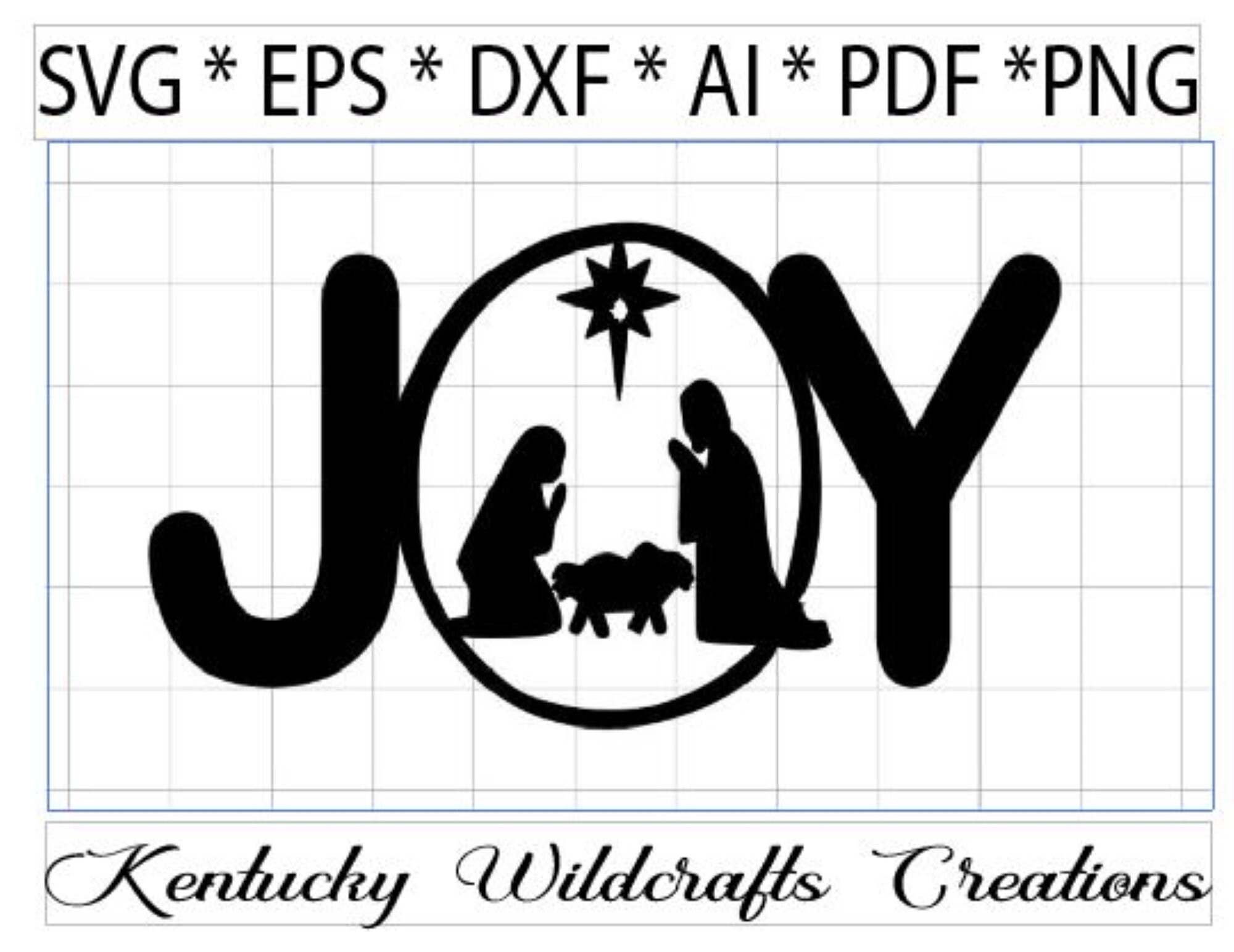 JOY Nativity Christmas Digital Files Download - Svg/dxf/eps/pdf/ai/png ...
