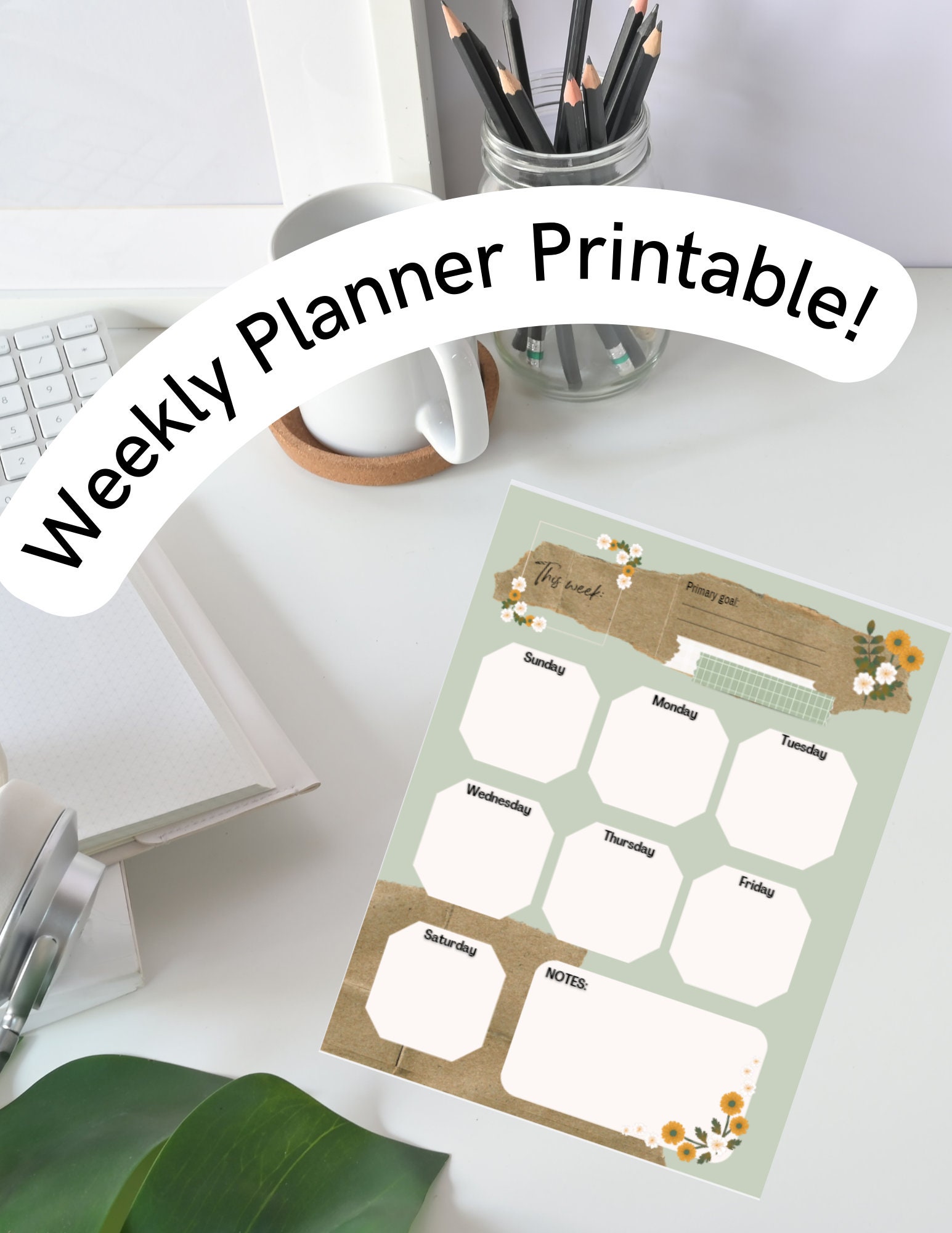 Printable Weekly Planner I Printable PDF Weekly Layout I - Etsy
