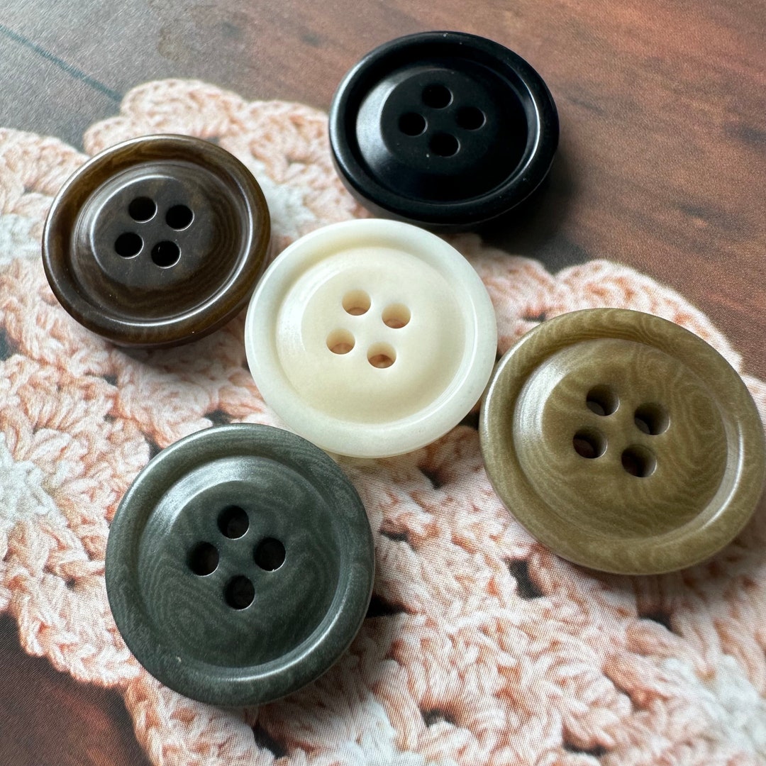 15/18/20/23/25mm Corozo Buttons Black White Grey Khaki Corozo 4-hole ...