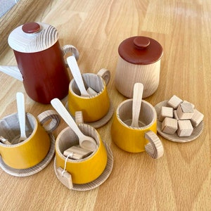 Wooden Tea Set for Kids Wooden Play Kitchen Accessories - Etsy