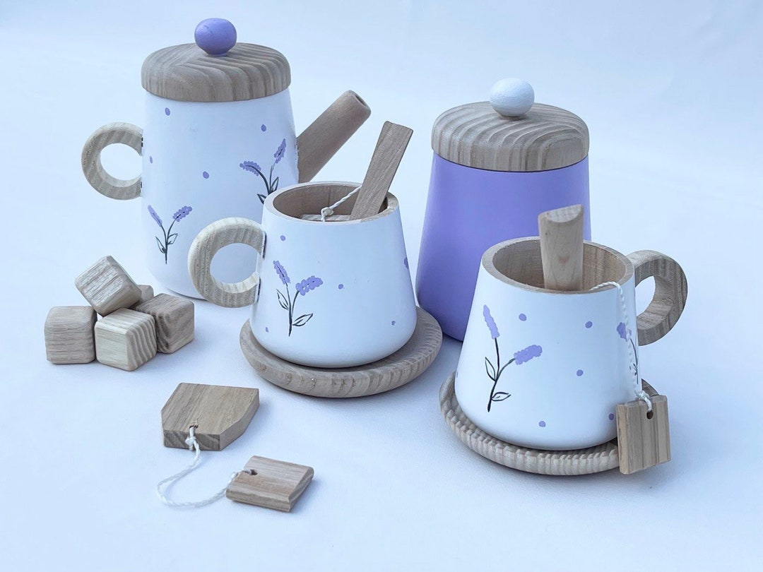 Wooden Tea Set Toy Pretend Play Tea Set Kids Wooden Toys - Etsy