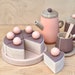 Wooden Tea Set for Kids, Wooden Play Kitchen Accessories, Pretend Play ...