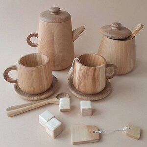 Wooden Tea Set for Kids Wooden Play Kitchen Accessories - Etsy