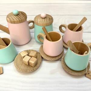 Wooden Tea Set for Kids Wooden Play Kitchen Accessories - Etsy