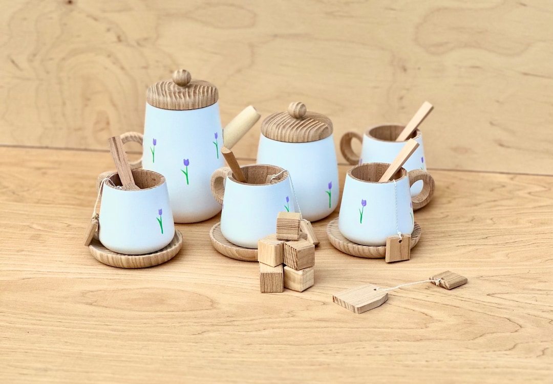 Wooden Tea Set Toy, Pretend Play, Tea Set Kids, Wooden Toys, Montessori ...