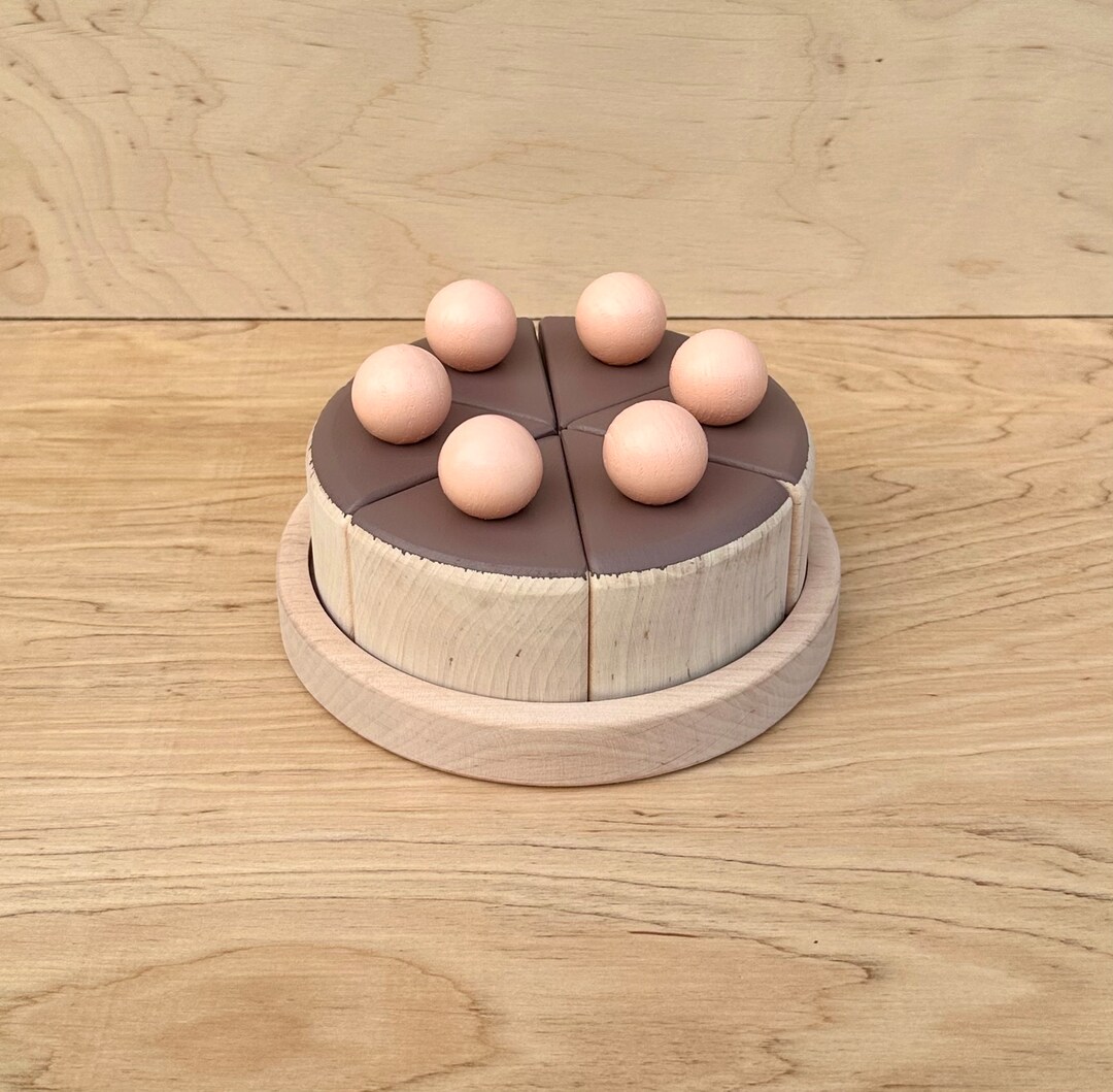 Сhocolate Play Birthday Cake for Toddler, Wooden Eco Friendly Birthday ...