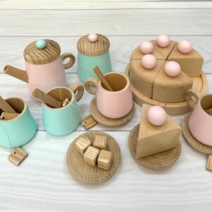 Wooden Tea Set for Kids Wooden Play Kitchen Accessories - Etsy