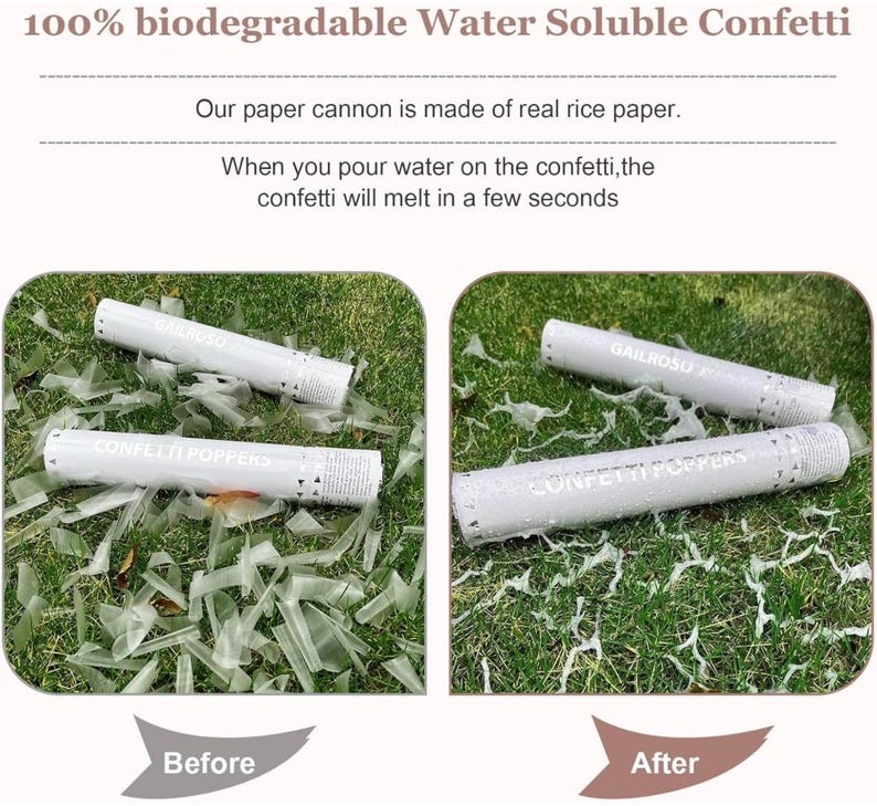 White Confetti Cannon,water Soluble Rice Paper for Wedding ...