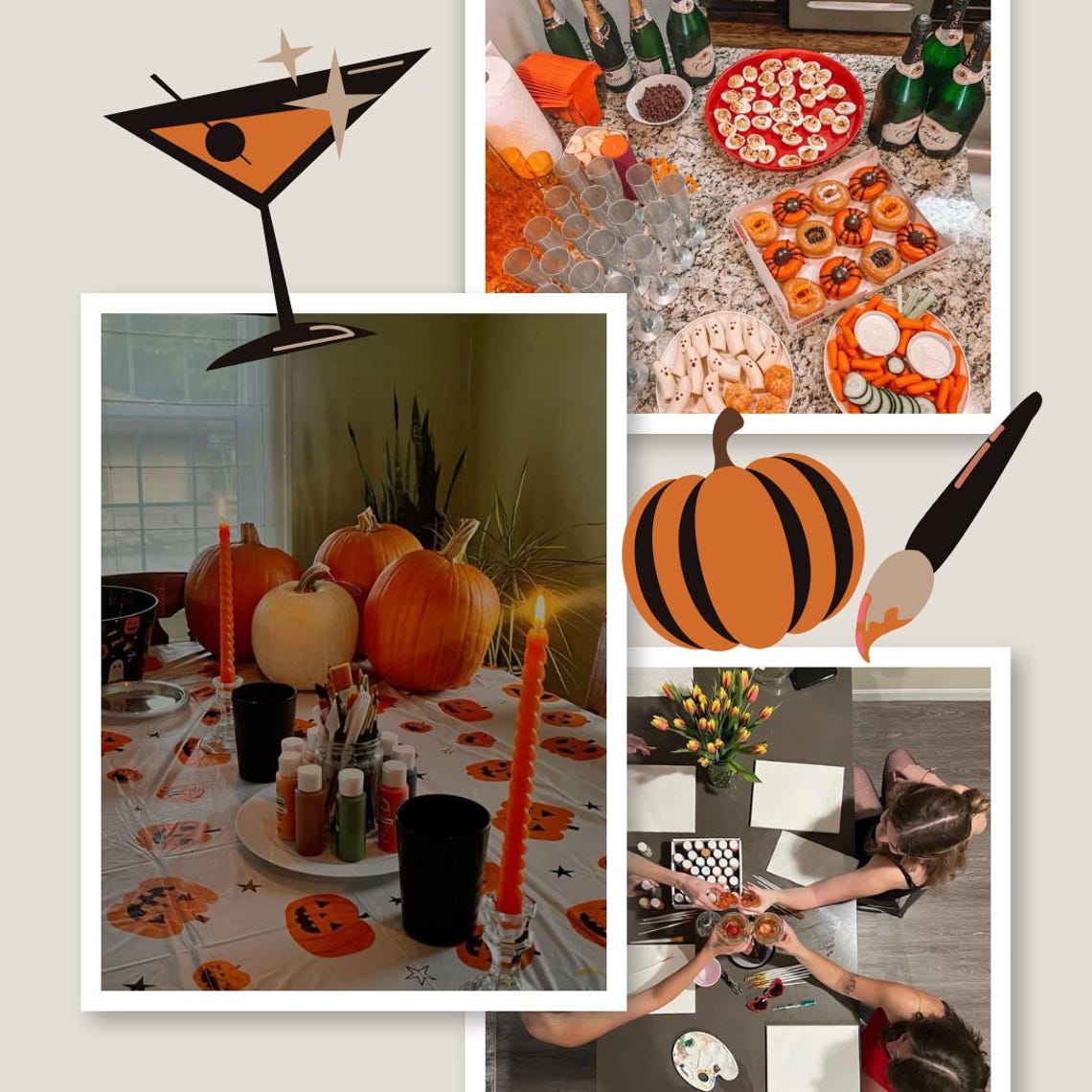 Halloween Sip & Paint Night Evite, Party Text Invitation (digital ...