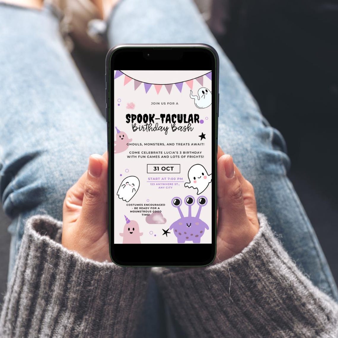 Spook-tacular Editable Invitation, Birthday Party Evite, Text ...
