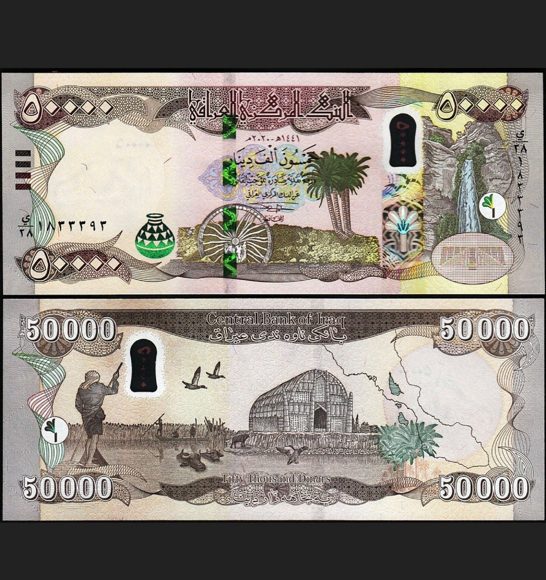 Collectible Banknote Iraqi Dinar 50,000 Dinars Banknote UNC + (plus ...