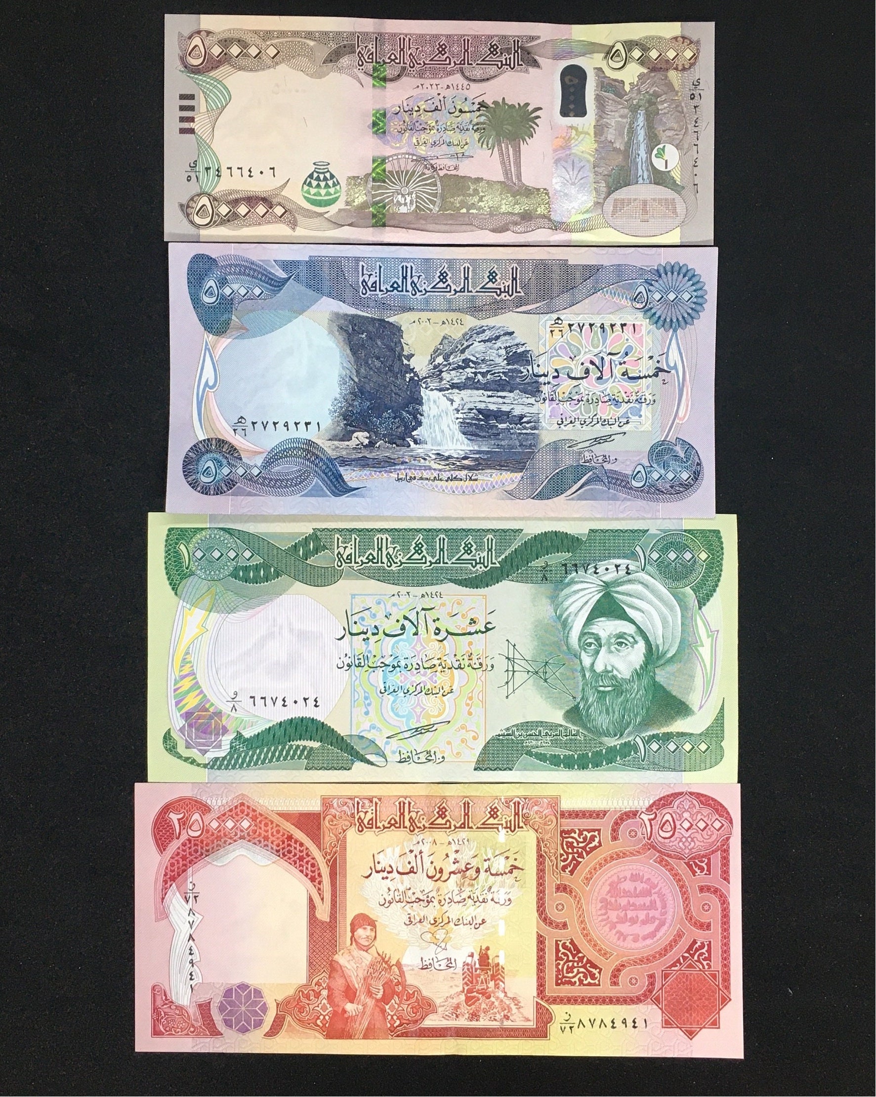 Iraq Dinar Banknote Collectors Kit Set (50,000 IQD + 25,000 + 10,000 ...