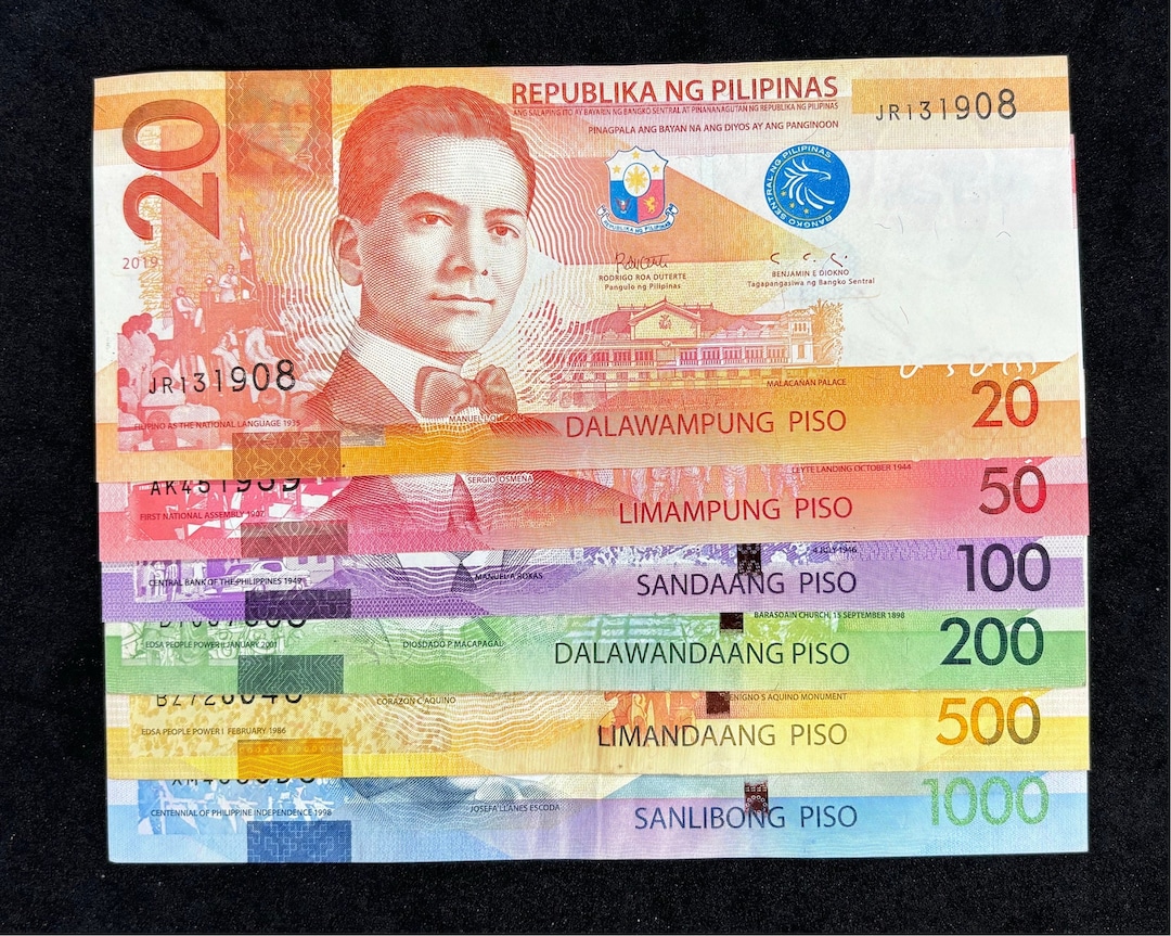 Philippine Peso Banknote/currency Set Collection (1 Each Note) UNC/CIR ...