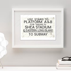 Shea Stadium Platform Sign: Digital Download Printable Wall Art File - Etsy
