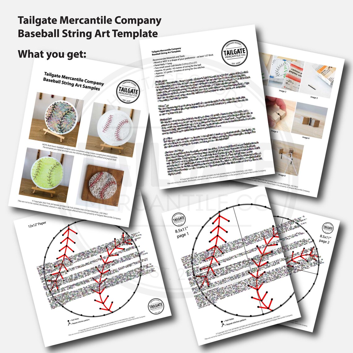 Baseball / Softball String Art: Digital Download Printable Template ...