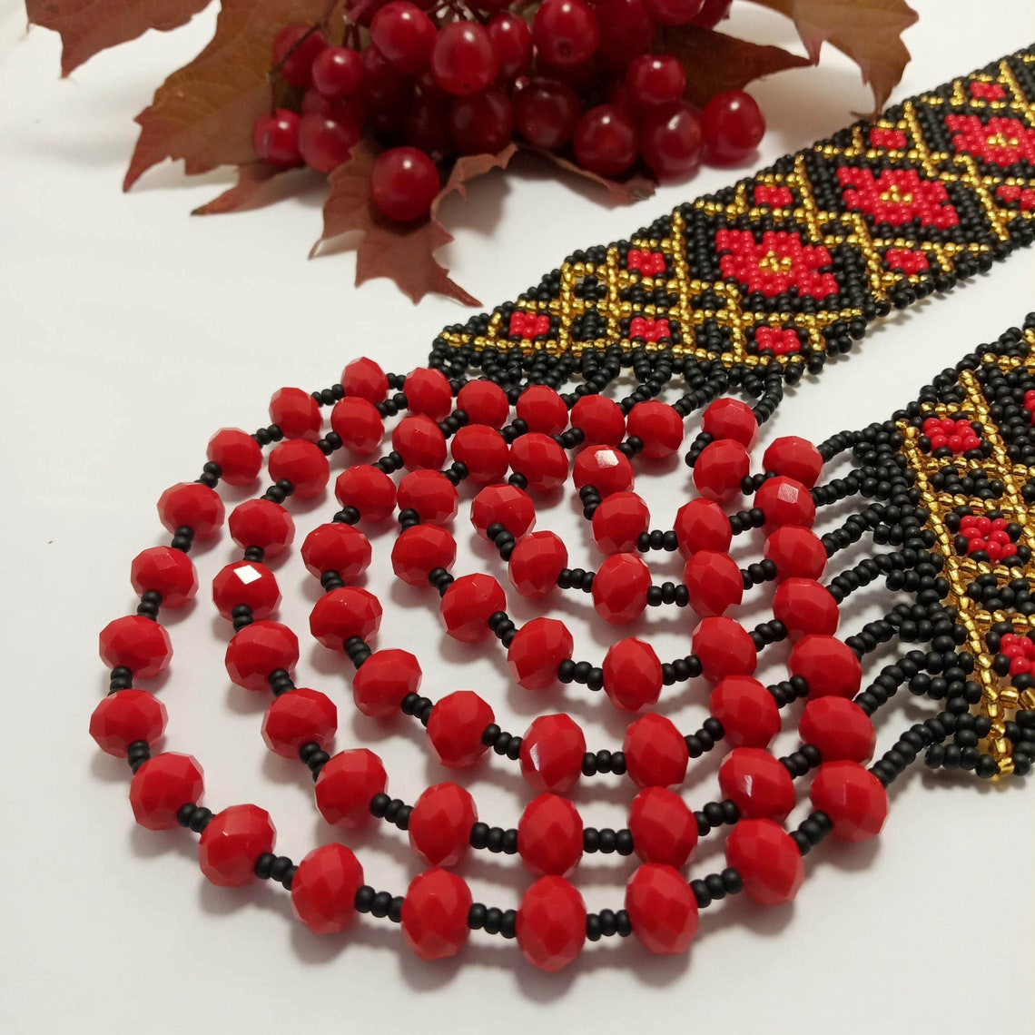 Ukrainian gerdan Folk Necklace - Etsy