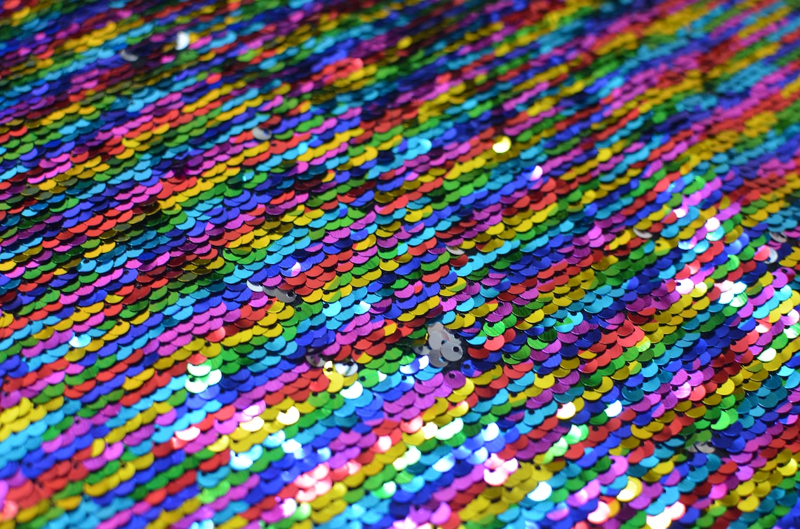 Multicolor Mermaid Reversible Sequin Fabric Rainbow Color - Etsy