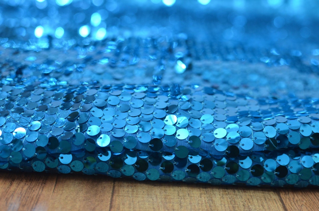 Turquoise Sequin Fabric, Luxury Turquoise Wedding Dress Fabric ,full ...