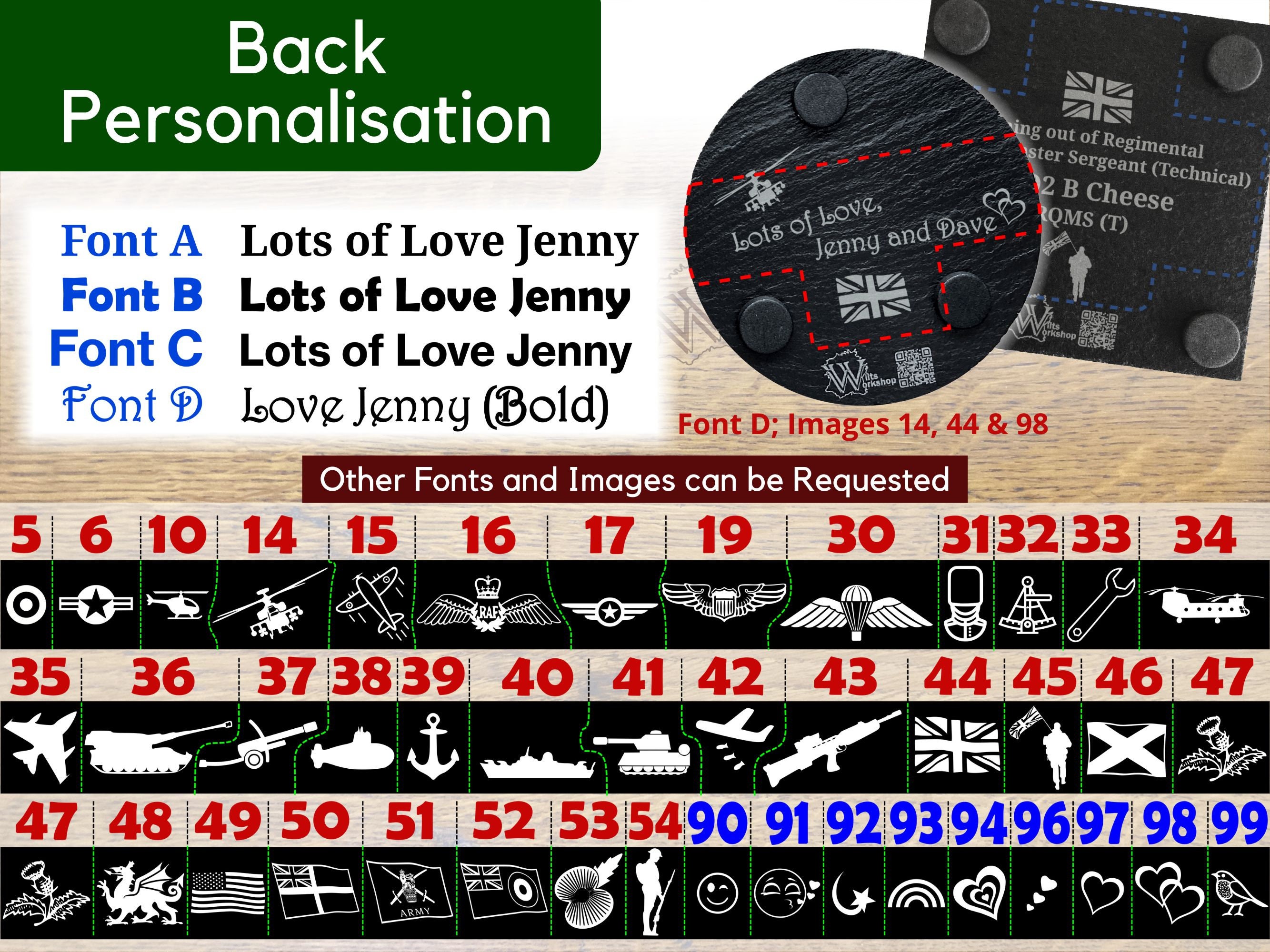 Personalised British Military Crest Slate Coasters - Etsy Australia