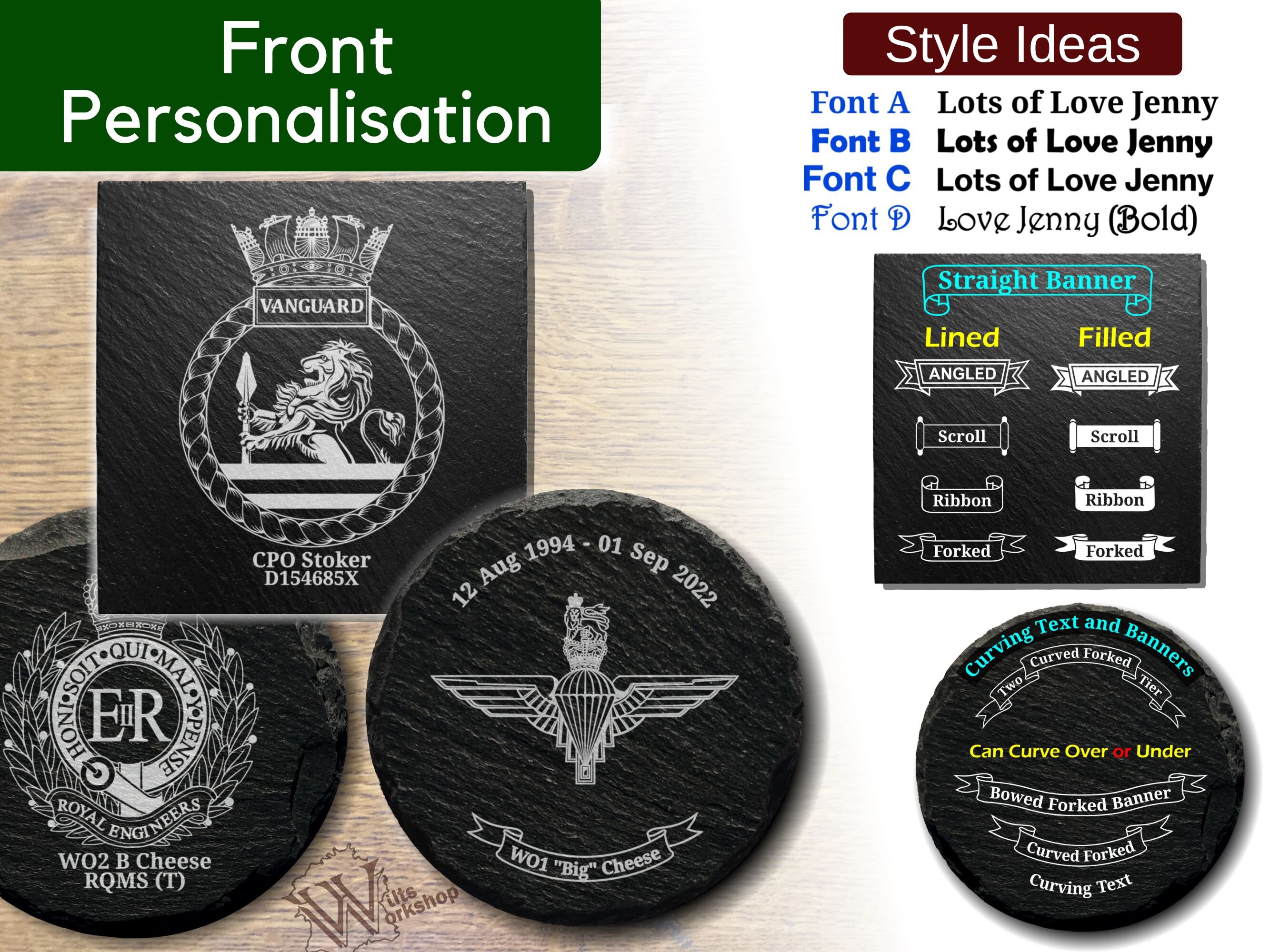 Personalised British Military Crest Slate Coasters - Etsy Australia