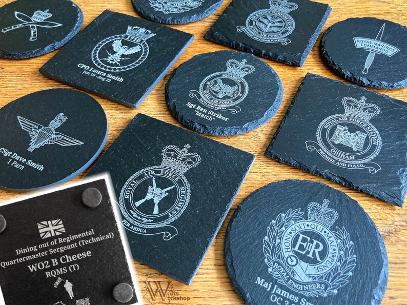 Personalised British Military Crest Slate Coasters - Etsy