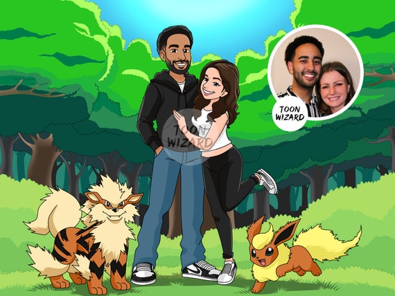POKEMON Custom Digital Portrait | Etsy