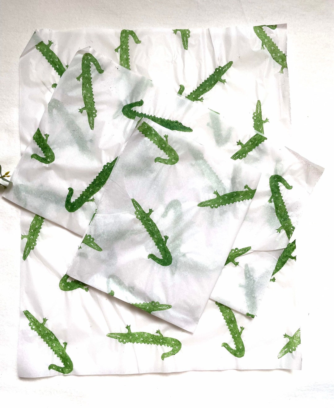 Alligator Handprinted Eco Tissue Paper - Gift Wrap (3 Sheets) - Etsy