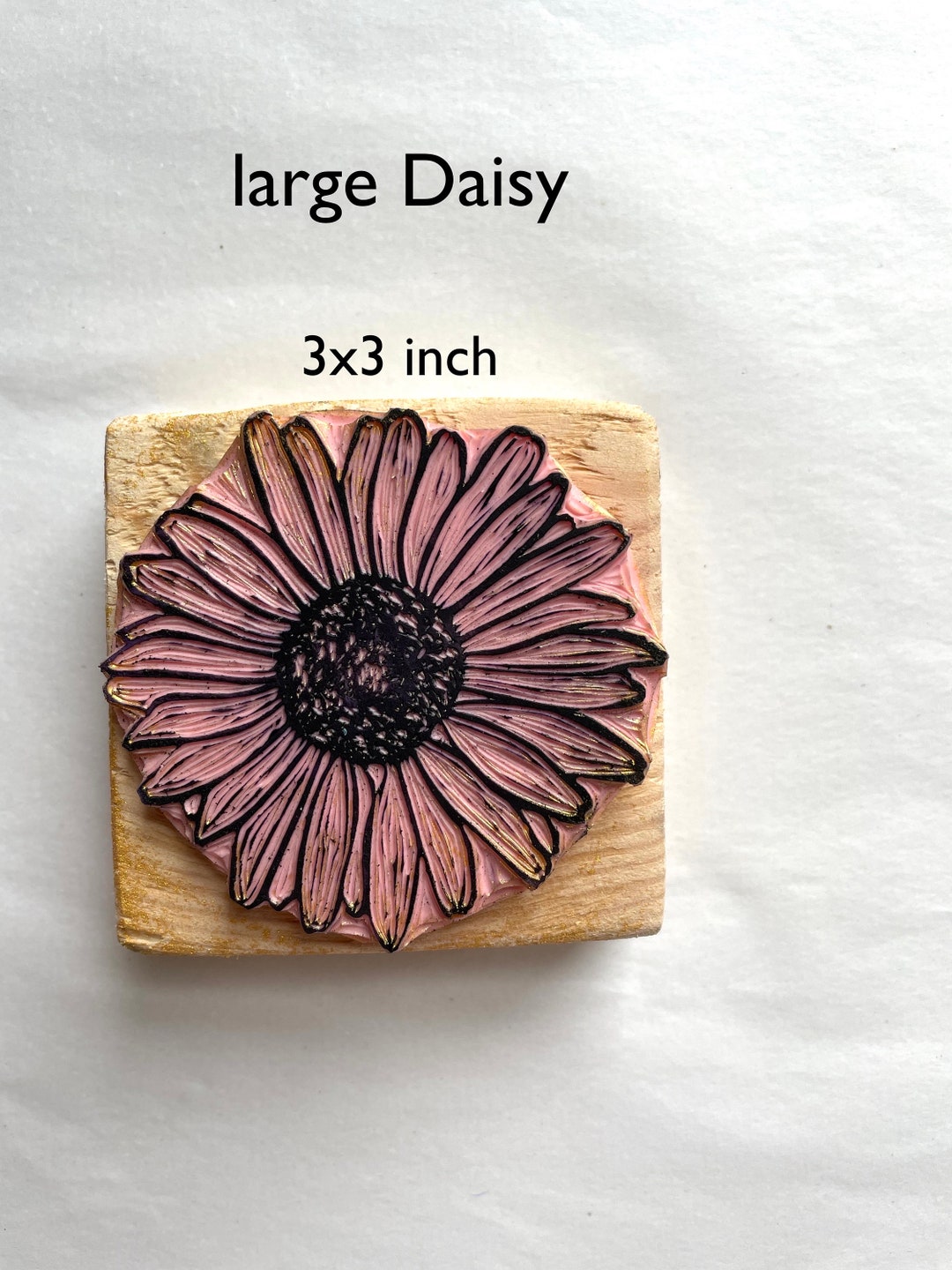 Large Daisy | Rubber Stamps | Lino Stamps | Mounted | Unmounted - Etsy