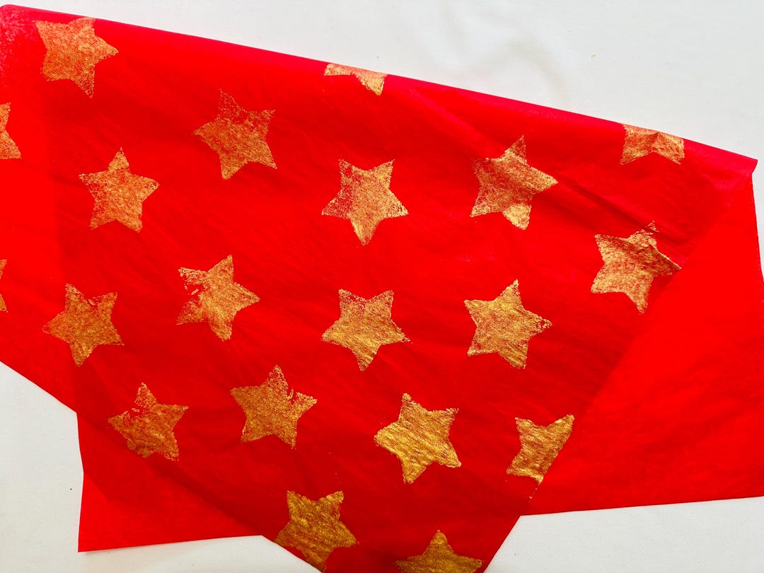 Handprinted Star Tissue Paper: Recycled Luxury Gift Wrap - Etsy