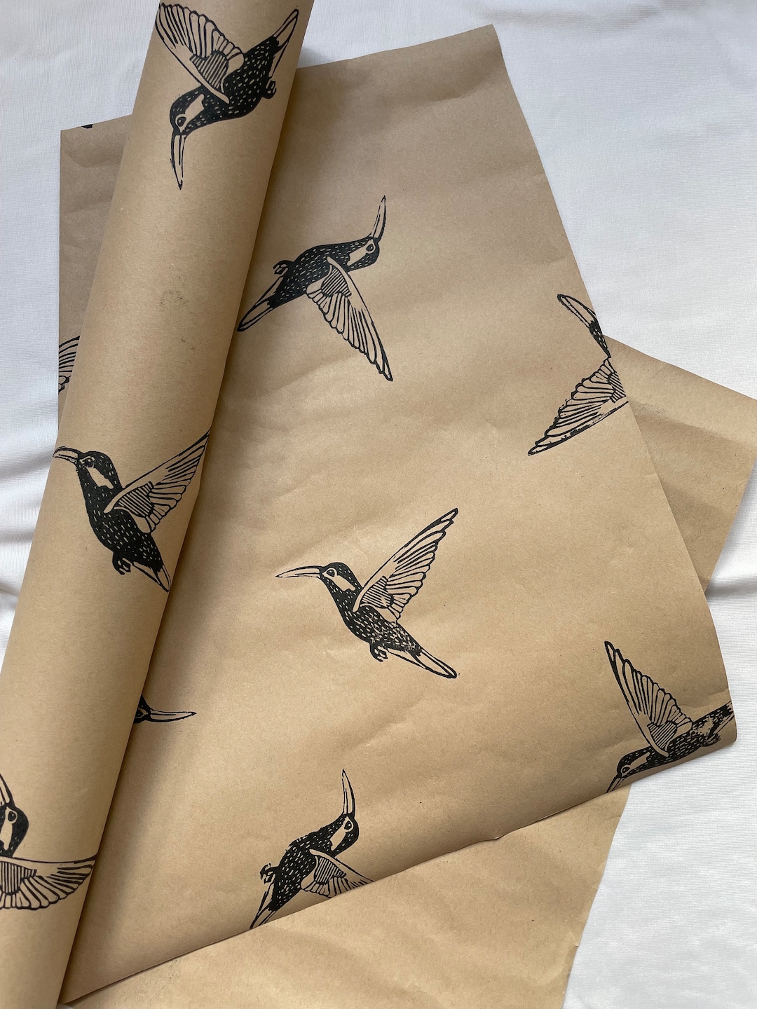 Humming Bird Gift Wrap, Wrapping Paper, Handprinted, Luxury, - Etsy