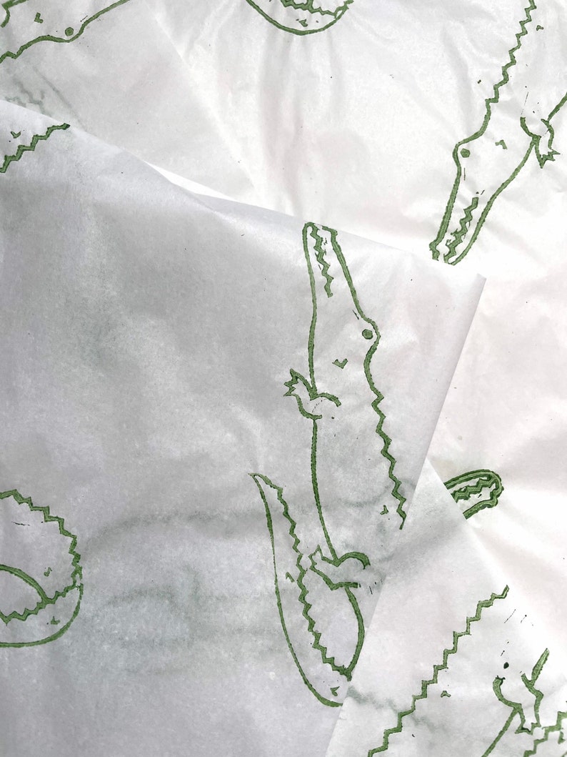 Crocodile Handprinted Eco Tissue Paper: Gift Wrap, Pretty Packaging - Etsy