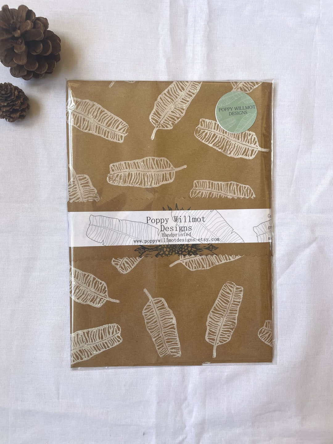 Banana Leaf Gift Wrap, Wrapping Paper, Handprinted, Luxury - Etsy