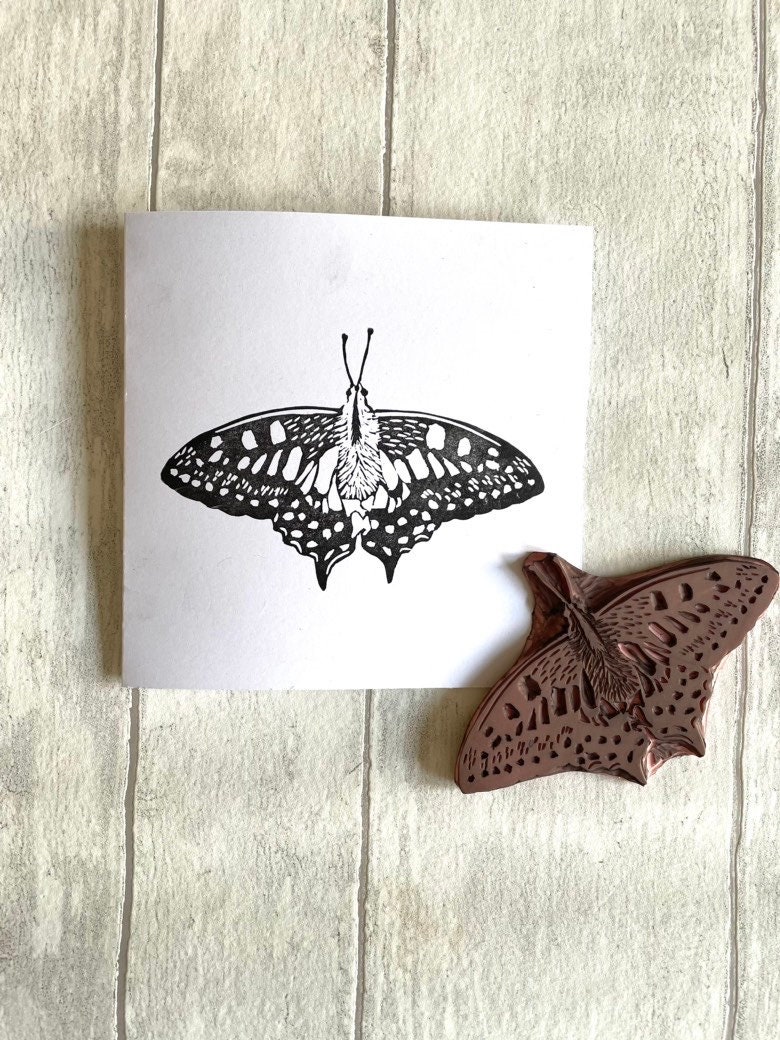 Butterfly | Rubber Stamps | Lino Stamps | Mounted | Unmounted - Etsy