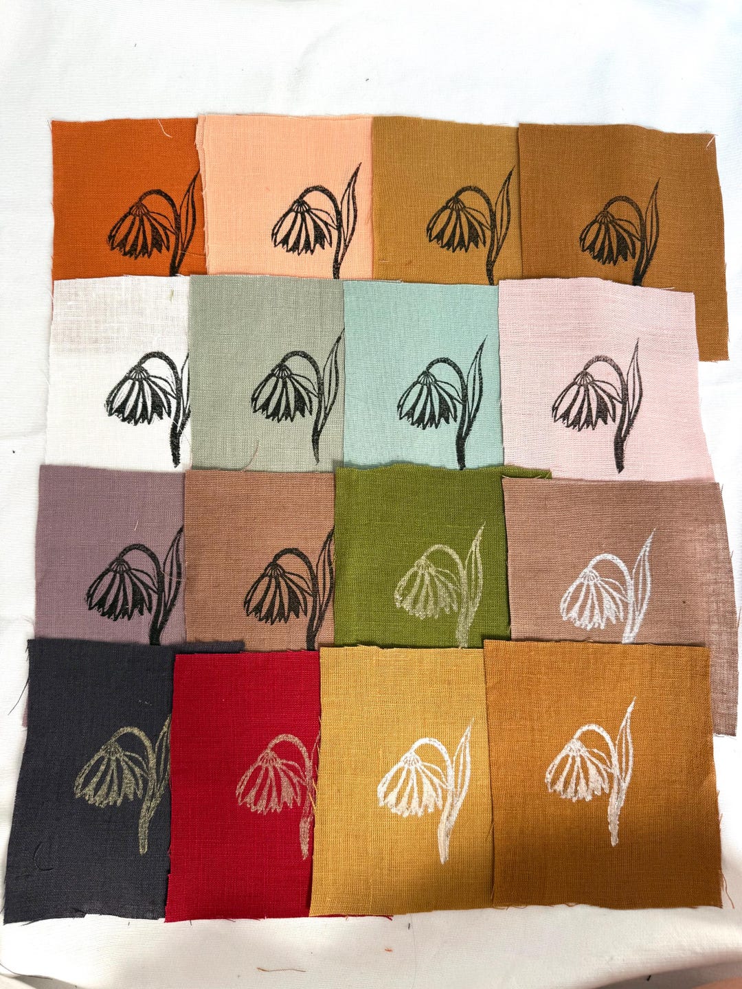 Allium Flower Lino Print Linen Patch, Cottagecore Textile Craft - Etsy