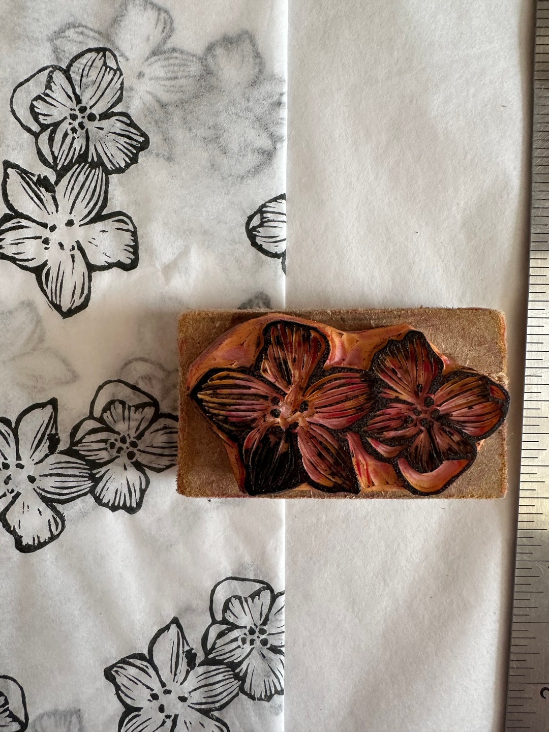 Small Cherry Blossom | Sakura | Rubber Stamps | Lino Stamps | Mounted ...